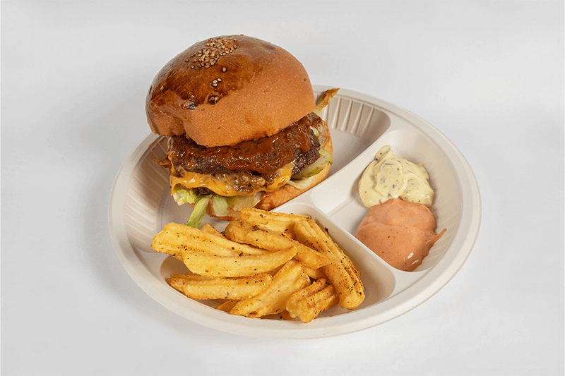 BPA Free 3-Compartment Round Plate – 23CM BPCR2330 – Bioplatepack